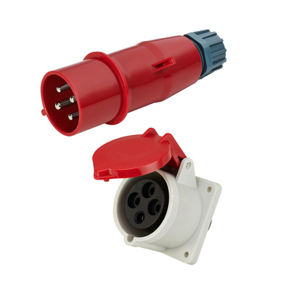 32A Male and Female Connector, 4 Pin, IP44 - Peaco Support 32A Male and Female Connector, 4 Pin, IP44 - Peaco Support