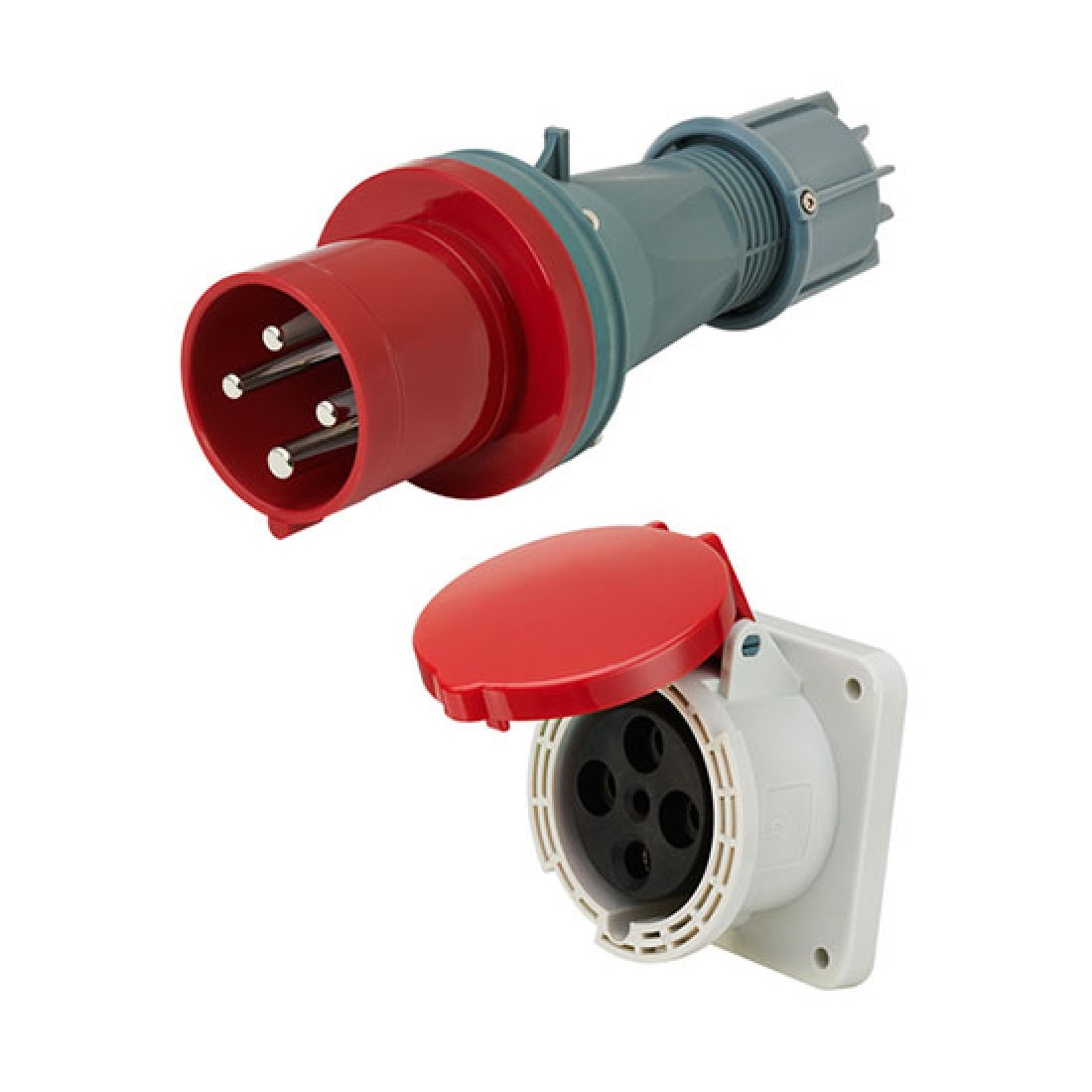 4 Pin Industrial Connector, 63A, IP44 - Peaco Support
