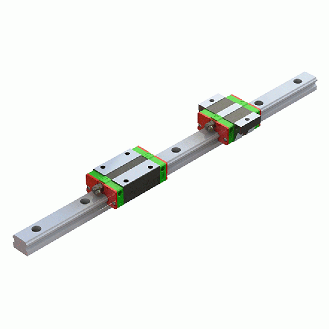 Linear Slide Rail, Low Profile Ball Type, with Flange Block, Assembly