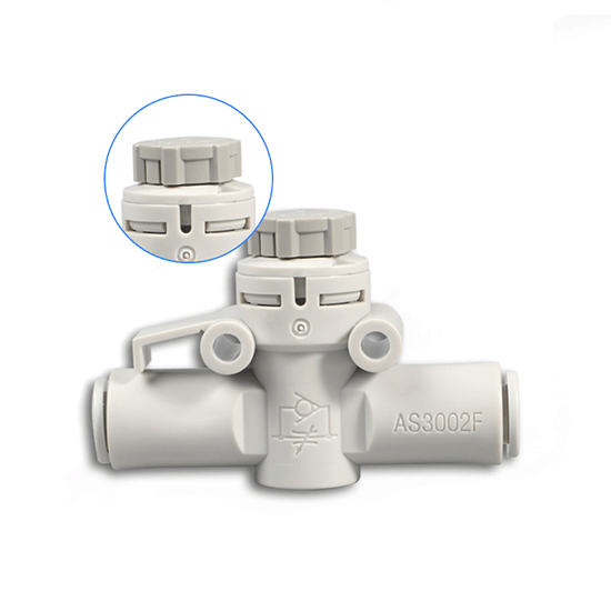 Speed Control Valve, Inline Type with One Touch Fitting, Brass Material