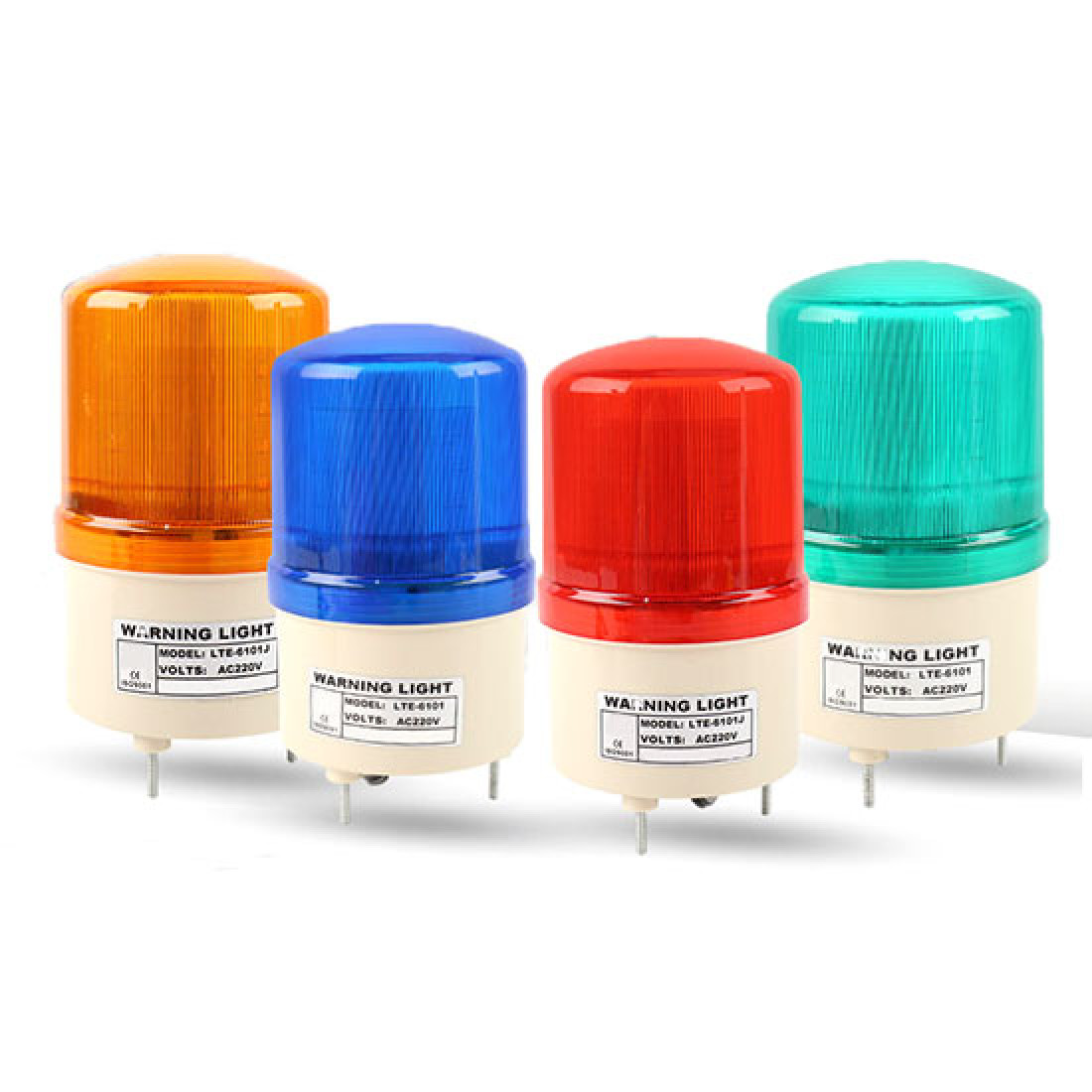 LED Rotating Warning Light, 12V/24V DC, 110V/220V AC, Φ100mm