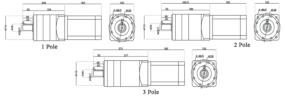 2kW Brushless DC Motor, 6.37Nm, 48V, 6.37 Nm - Peaco Support